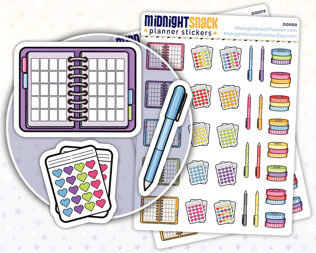 Planning Accessories Planner Stickers | Planning Time Icon Stickers ...