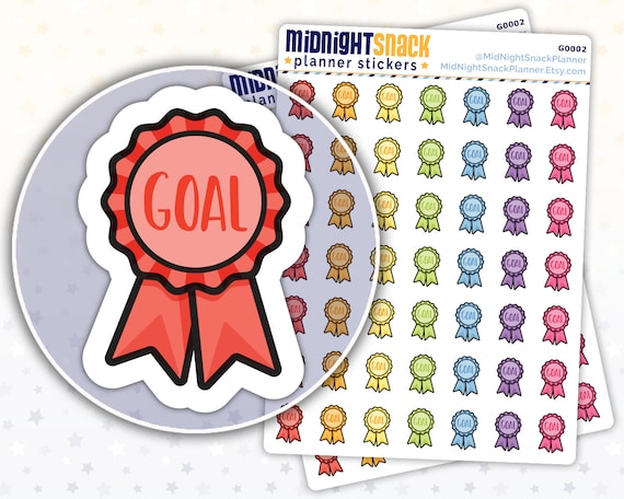 Goal Award Ribbon Icon Sticker Merit Award Planner Sticker | Etsy