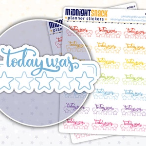 Today Was 5 Star Tracking Sticker Well-being Planner Sticker - Etsy