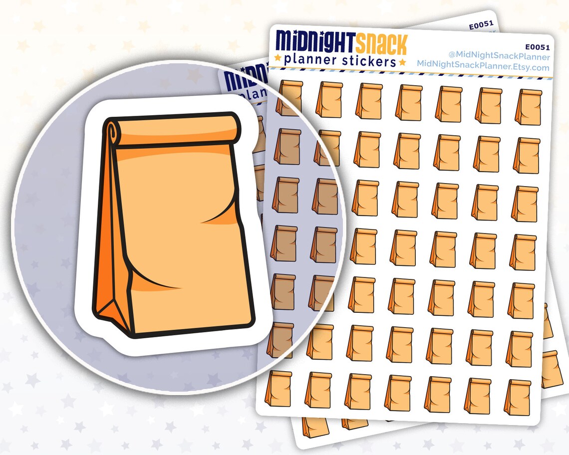 Packed Lunch Icon Stickers | Make Lunch Planner Stickers | Brown-bag ...