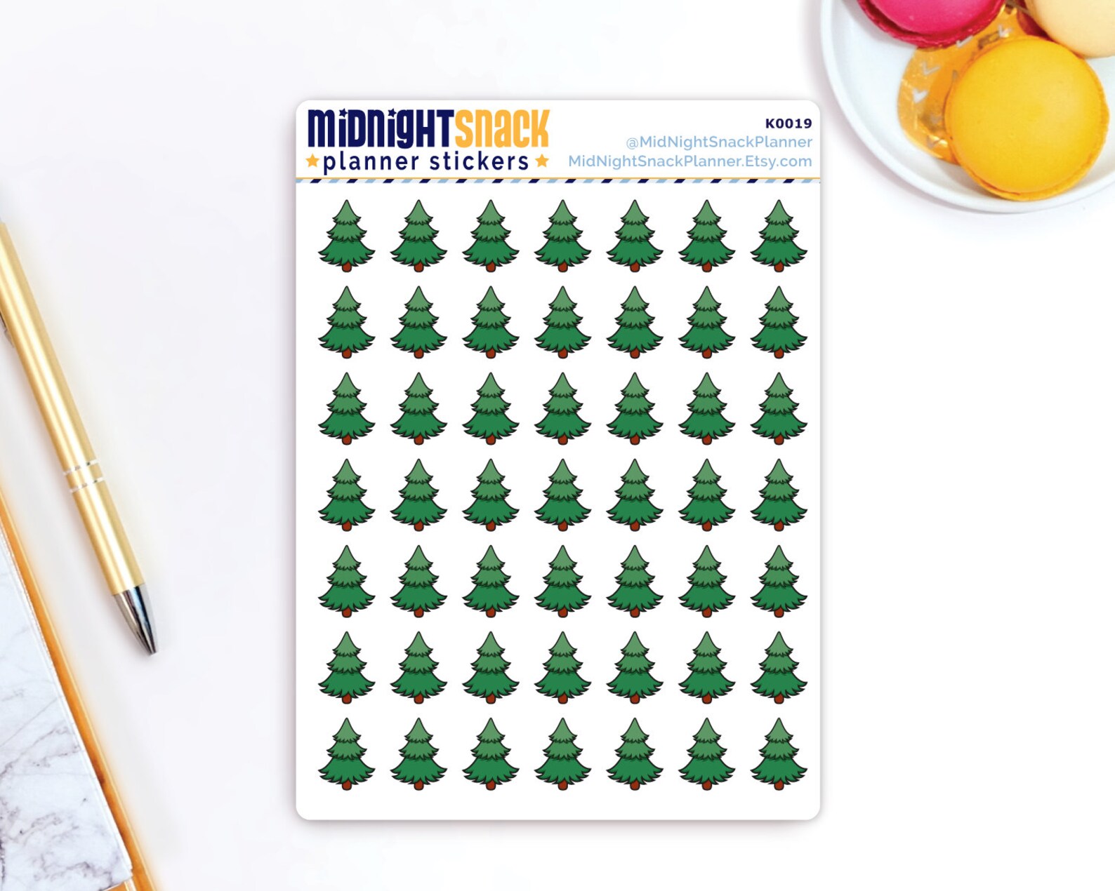 Pine Tree Icon Sticker | Evergreen Tree Planner Sticker | Hiking, Camp ...