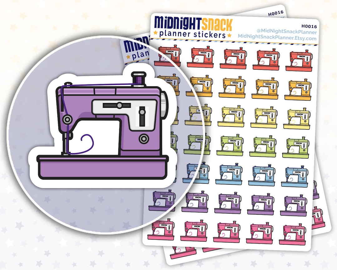Sewing Machine Planner Stickers | Sewing Icon Stickers - Etsy