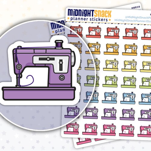 Sewing Machine Planner Stickers Sewing Icon Stickers | Etsy