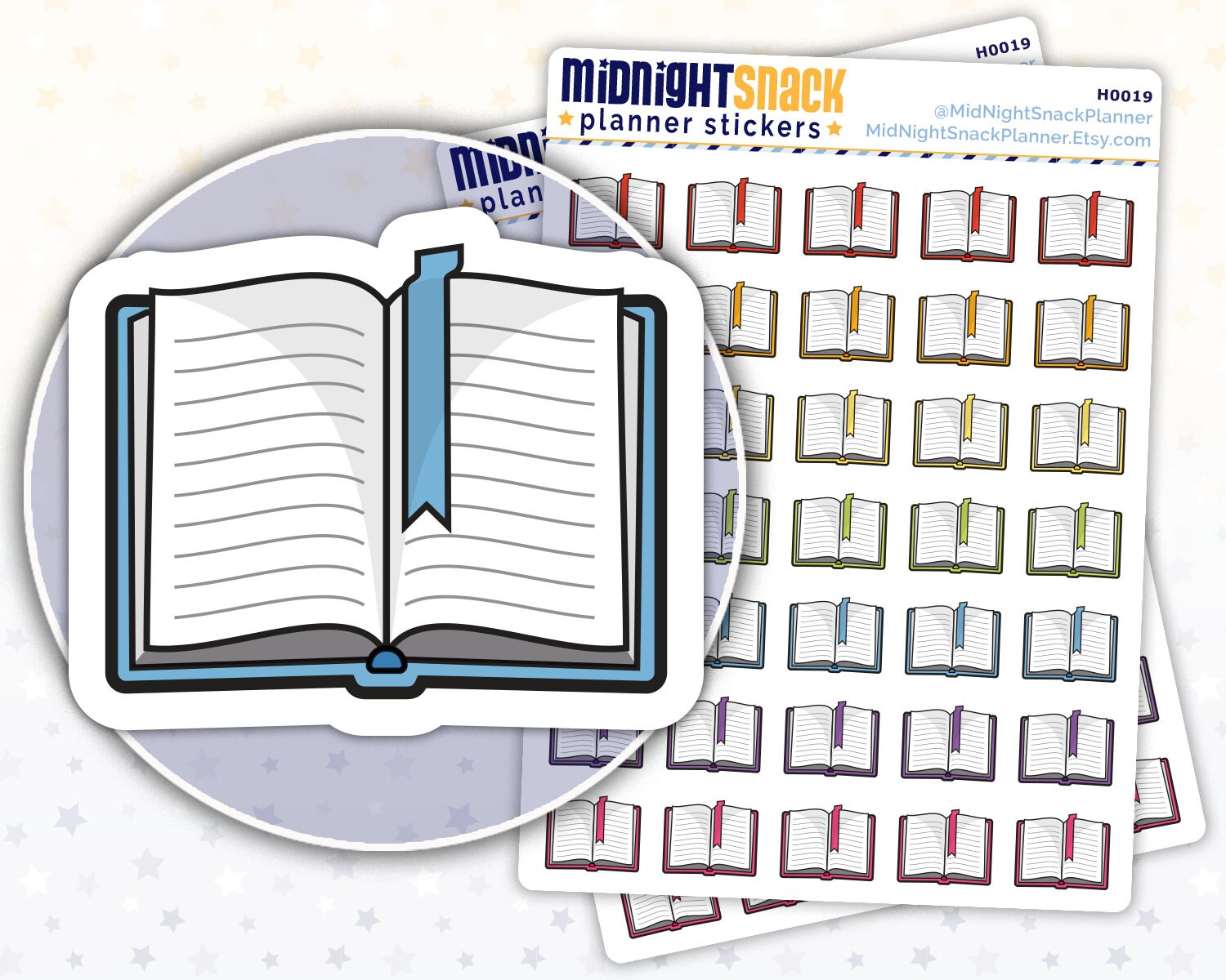 Open Book Icon Stickers Currently Reading Planner Stickers | Etsy