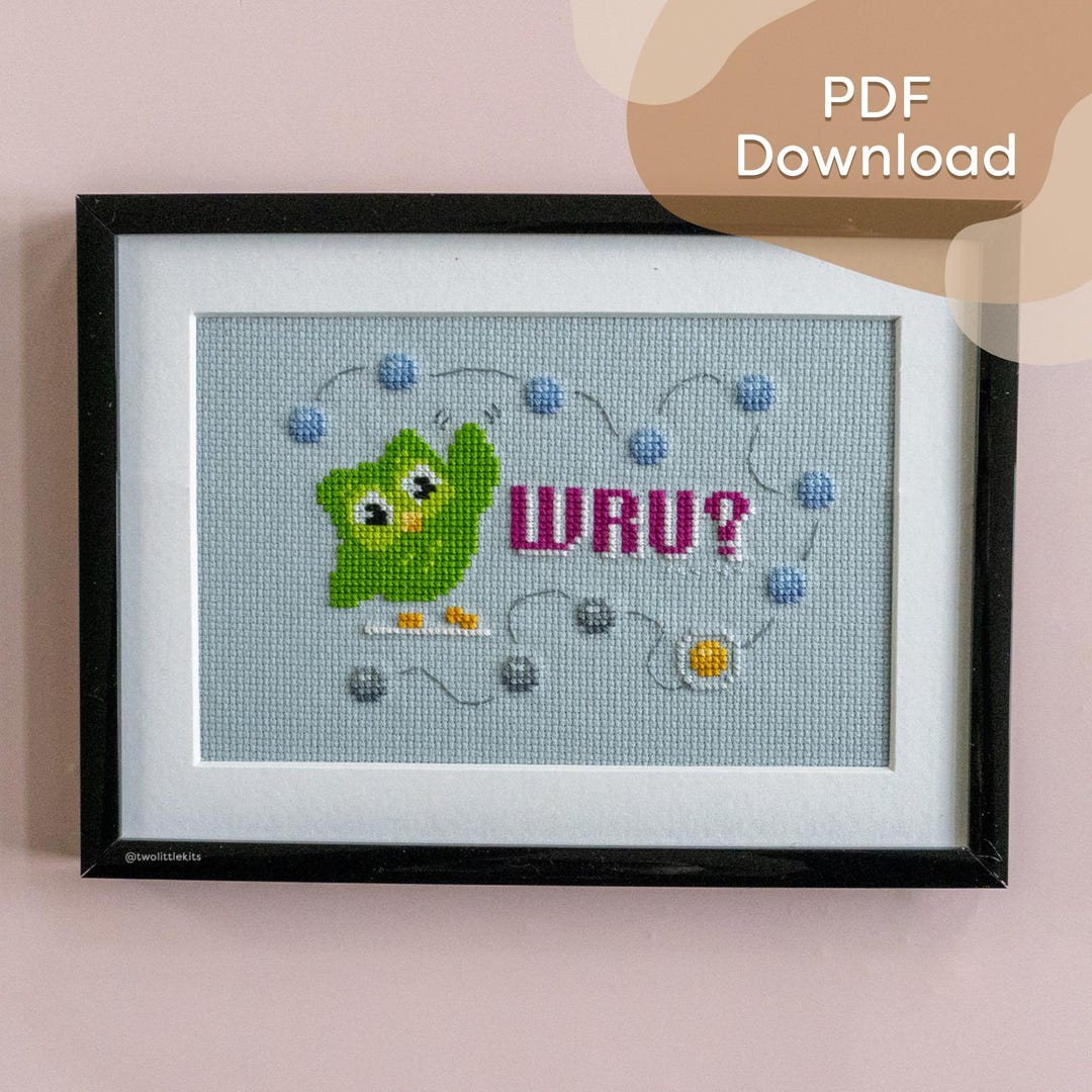 Cross-stitch Pattern "owl Issues" // New Year Resolution Reminder ...