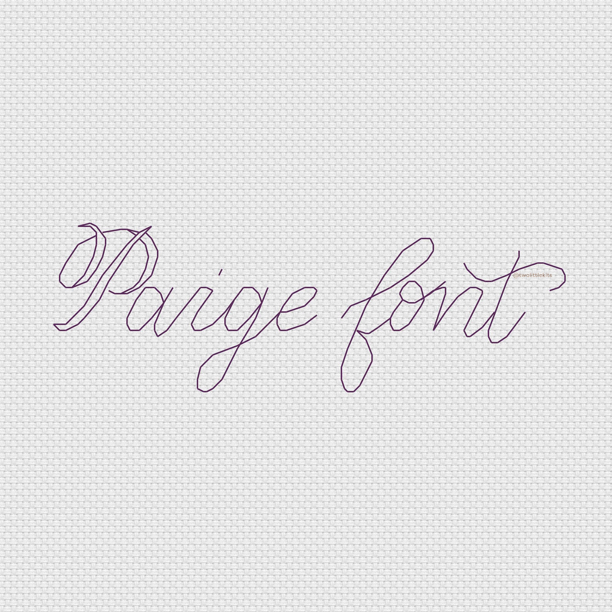 Font - "paige" Backstitch Alphabet // Cross-stitch Type, Modern Cursive ...