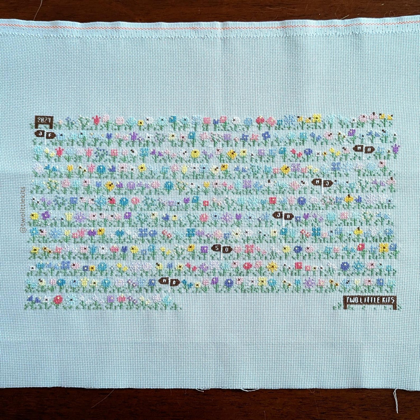 Cross-stitch Pattern "flower Field" // DIY Modern Design, Randomized ...
