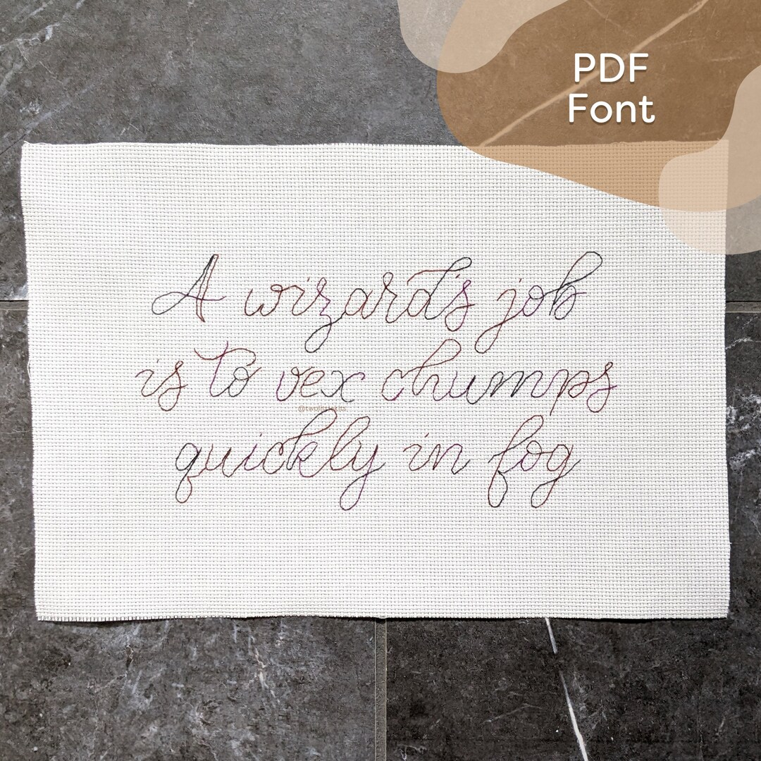 Font - "paige" Backstitch Alphabet // Cross-stitch Type, Modern Cursive ...