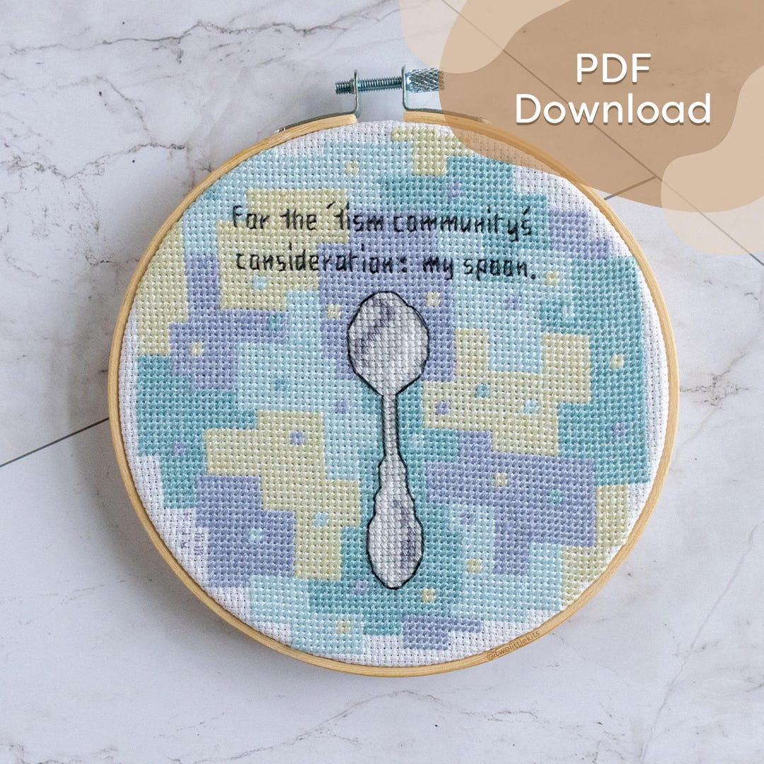 Pattern "'tism Spoon" - Cross Stitch // Autism Meme Design ...