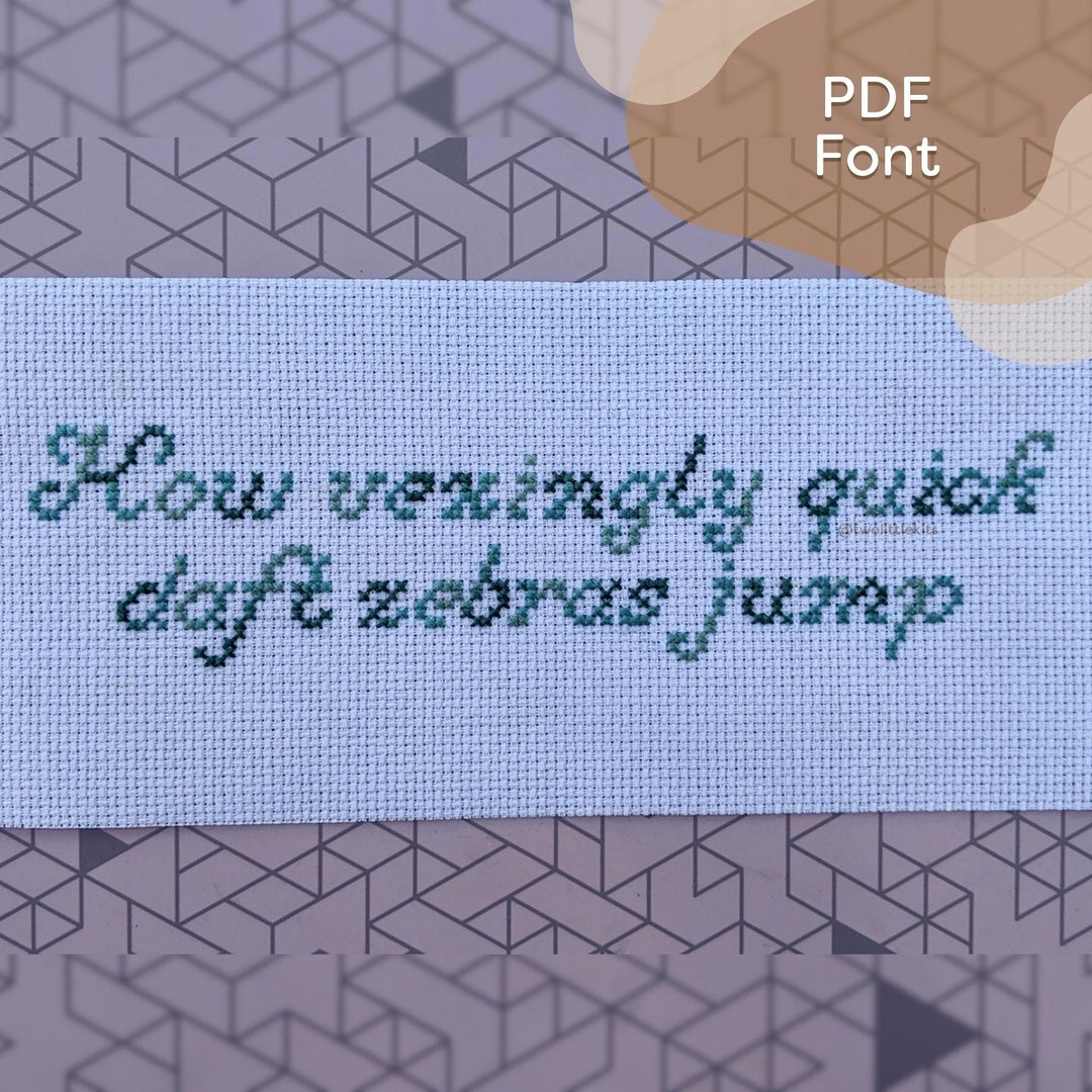Font - "harriett" Alphabet PDF // Cross-stitch Lettering Cursive / Tall ...