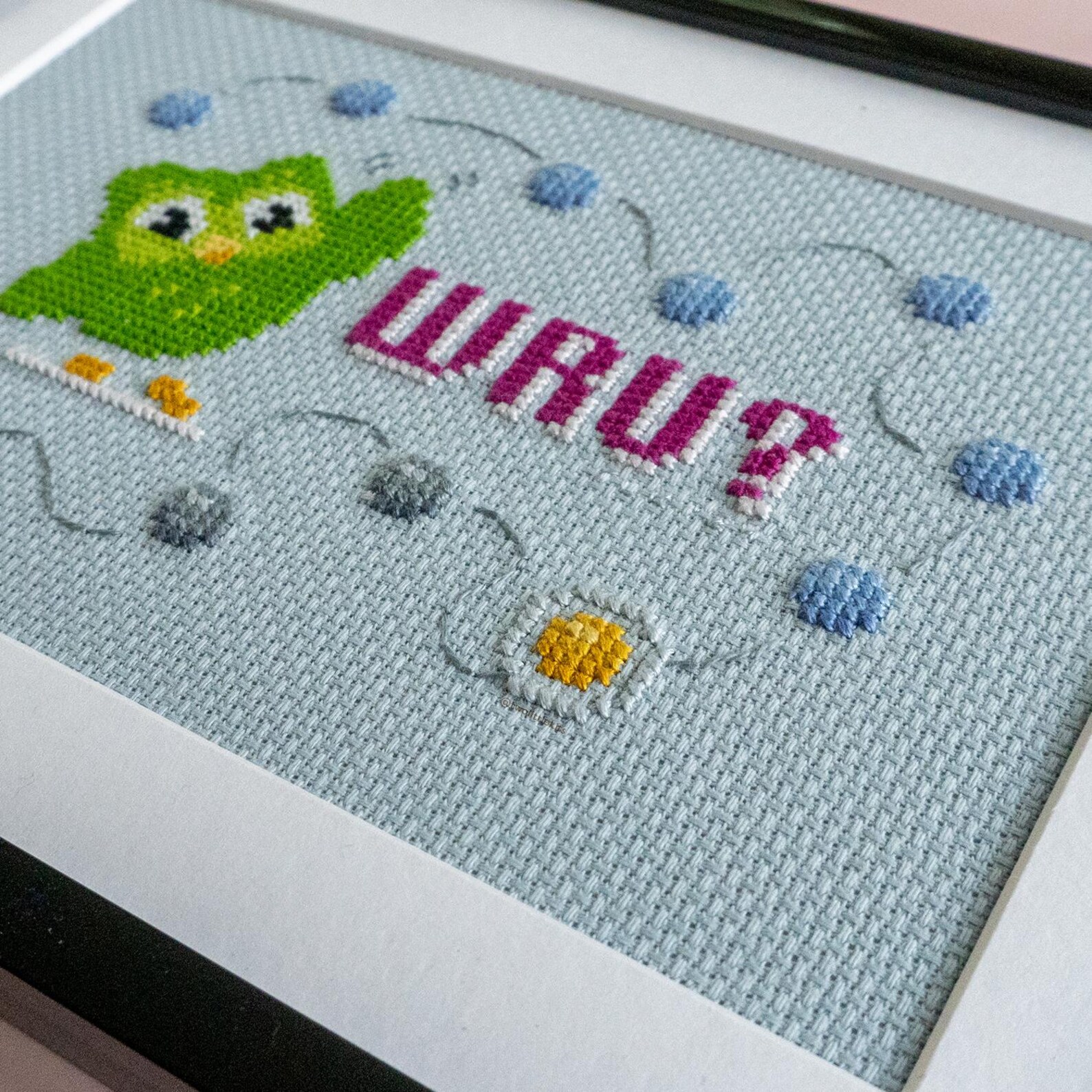 Cross-stitch Pattern "owl Issues" // New Year Resolution Reminder ...