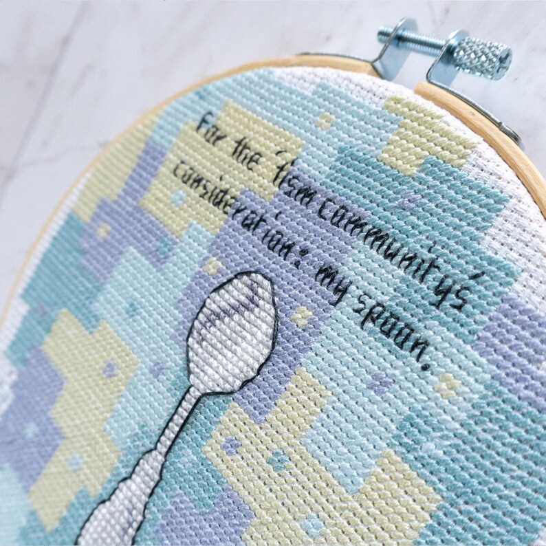 Pattern "'tism Spoon" - Cross Stitch // Autism Meme Design ...