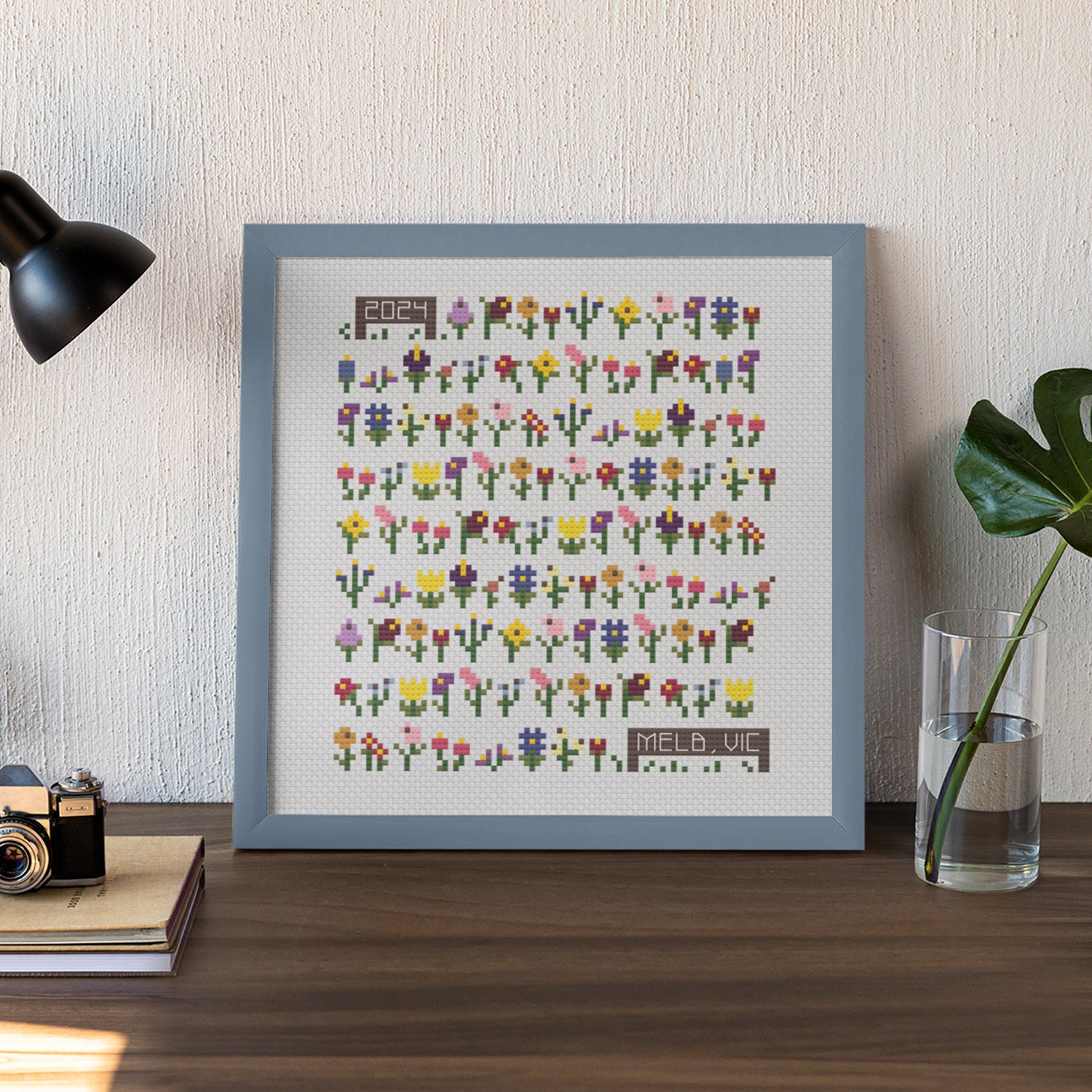 Cross-stitch Pattern "flower Meadow" // DIY Modern Design, Randomized ...