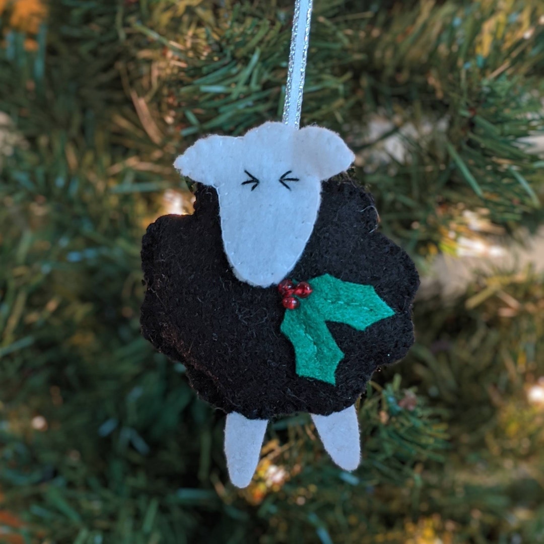 Black Sheep Handmade Felt Christmas Ornament | Christmas Gift for Sheep ...