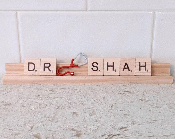 Personalized Stethoscope Doctor Scrabble Tile Name Plates | NP Nurse ...