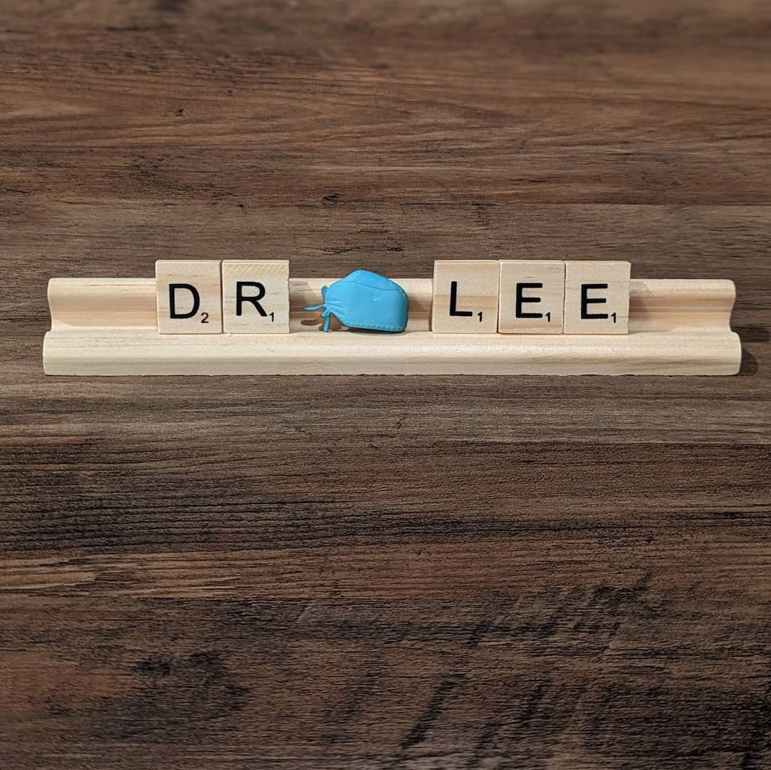 Personalized Scrub Cap Doctor Scrabble Tile Name Plates | Doctor Gift ...