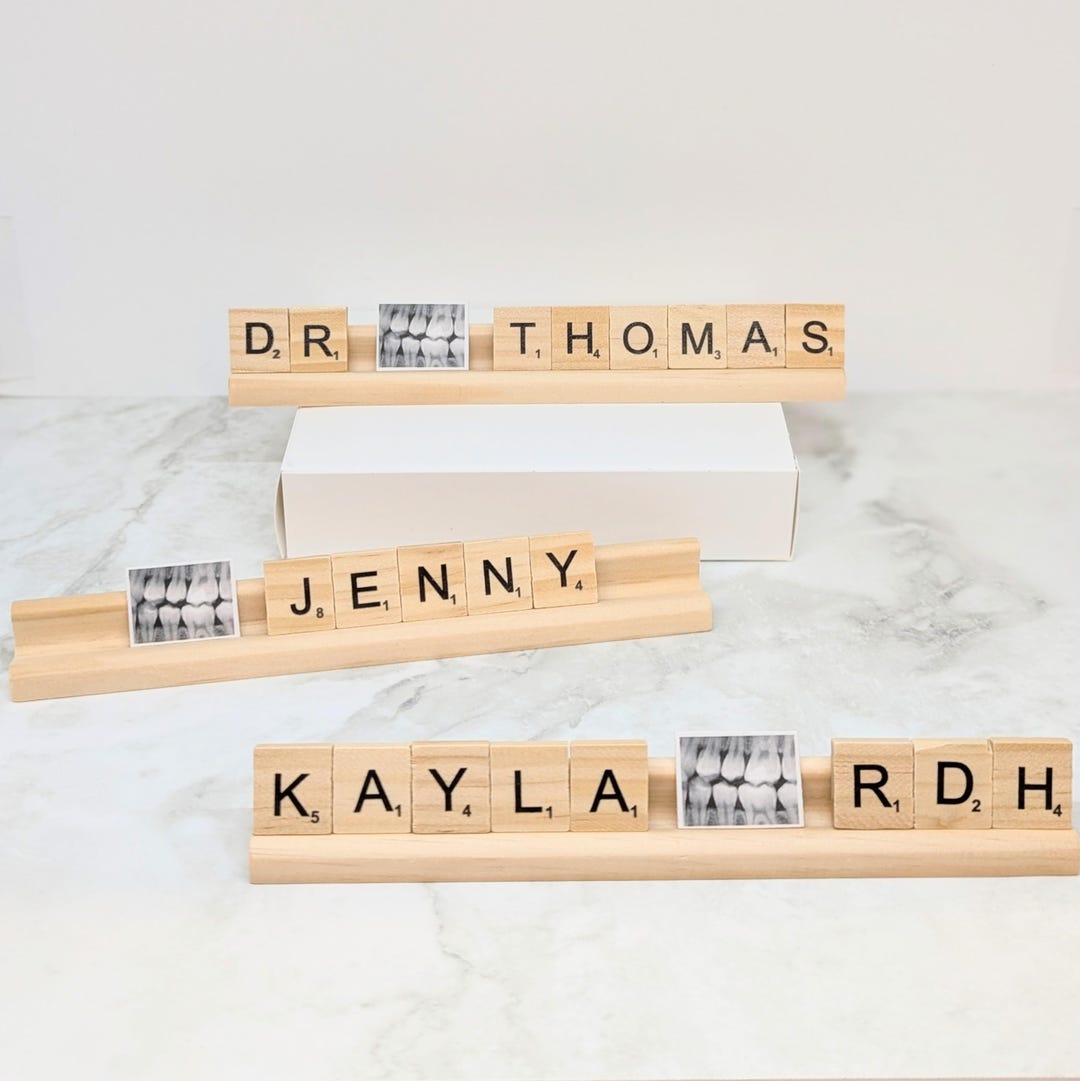 Personalized Dental X-ray Scrabble Tile Name Plates | Gift for RDH ...