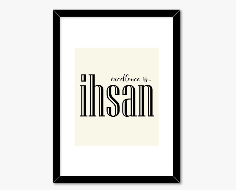 Set of Three Prints Islam Iman & Ihsan Typography Islamic Art Islamic ...