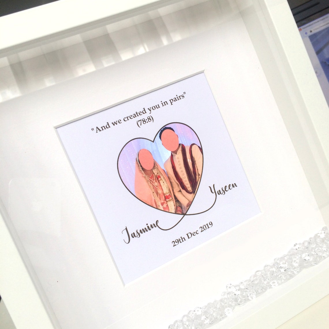 Personalised Islamic Wedding or Anniversary Gift Photo Frame | Etsy