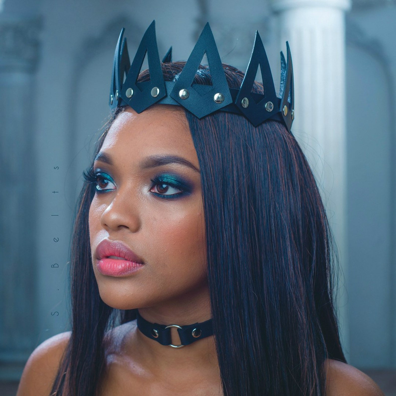 Bdsm Gothic Leather Queen Crown / Black Master and Slave | Etsy