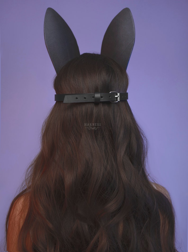 Leather rabbit mask black bunny mask leather bunny mask | Etsy