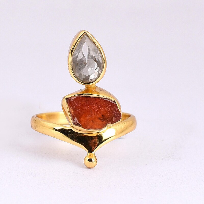 Clear Stone Ring - Etsy