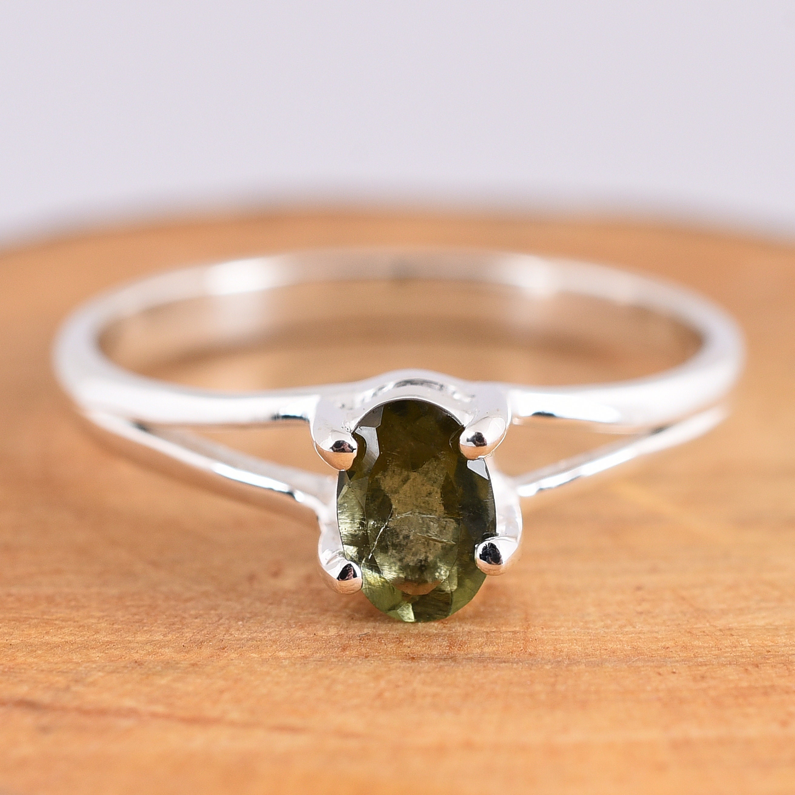 Moldavite Cut Stone Ring Raw Moldavite Moldavite Sterling | Etsy