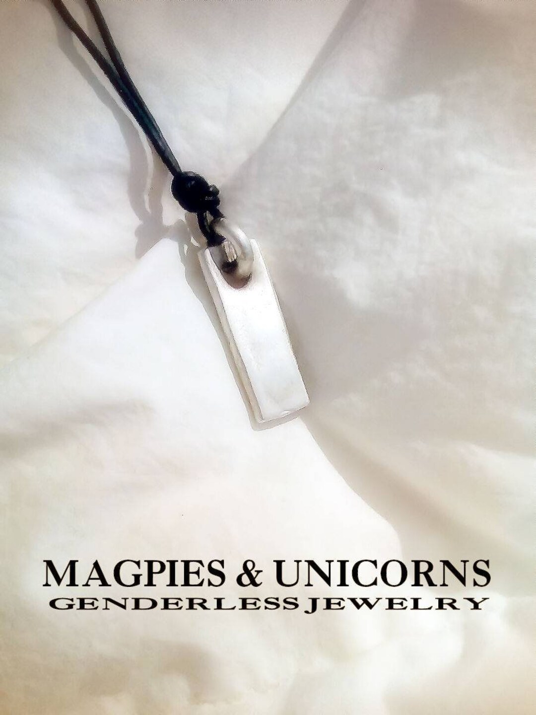 Minimalist Artisan Sterling Silver Tag Pendant - Unisex Design - Chunky ...