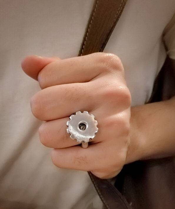 Silver Gear Ring Men's Ring Women's Ring Bold Chunky Ring Sterling Silver Ring Handmade Ring ...