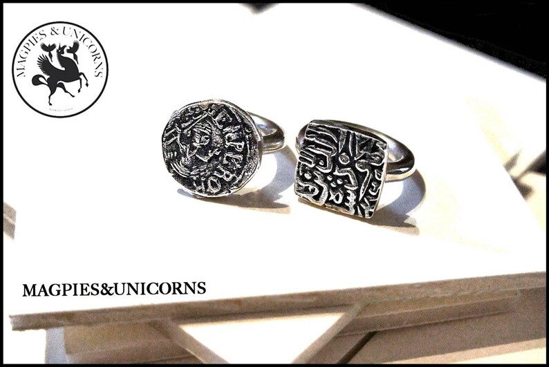 Sterling Silver Men's Emperor Ring - Unique Coin Ring - Women's Silver ...