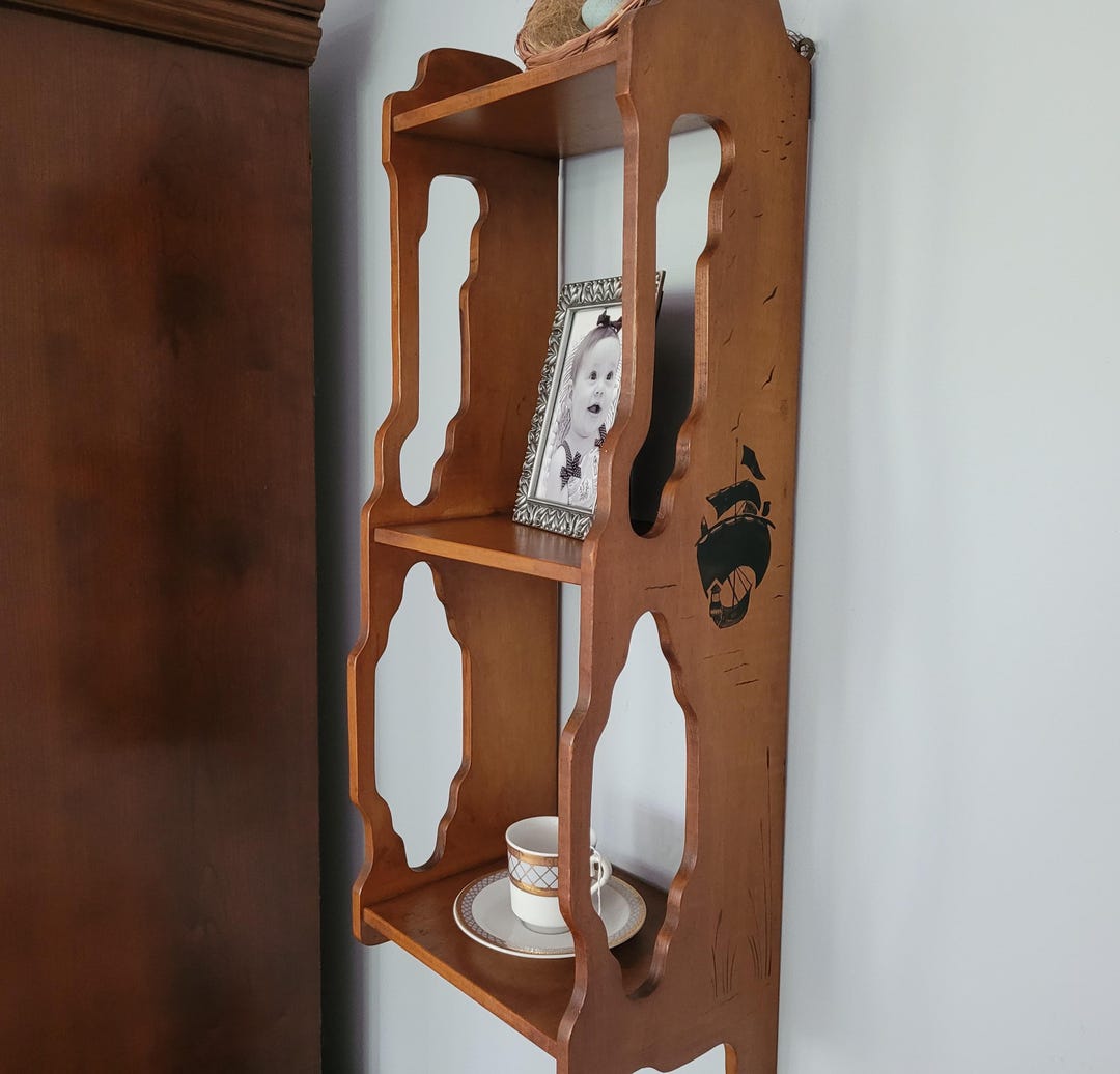 Slender Wall Shelf With Nautical Decals - Etsy