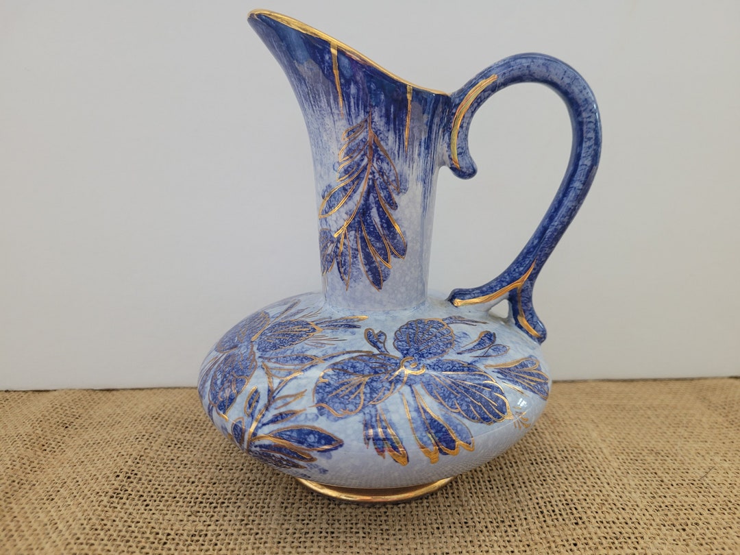 Capri Hand Painted Blue Pitcher - Made in Holland - Etsy