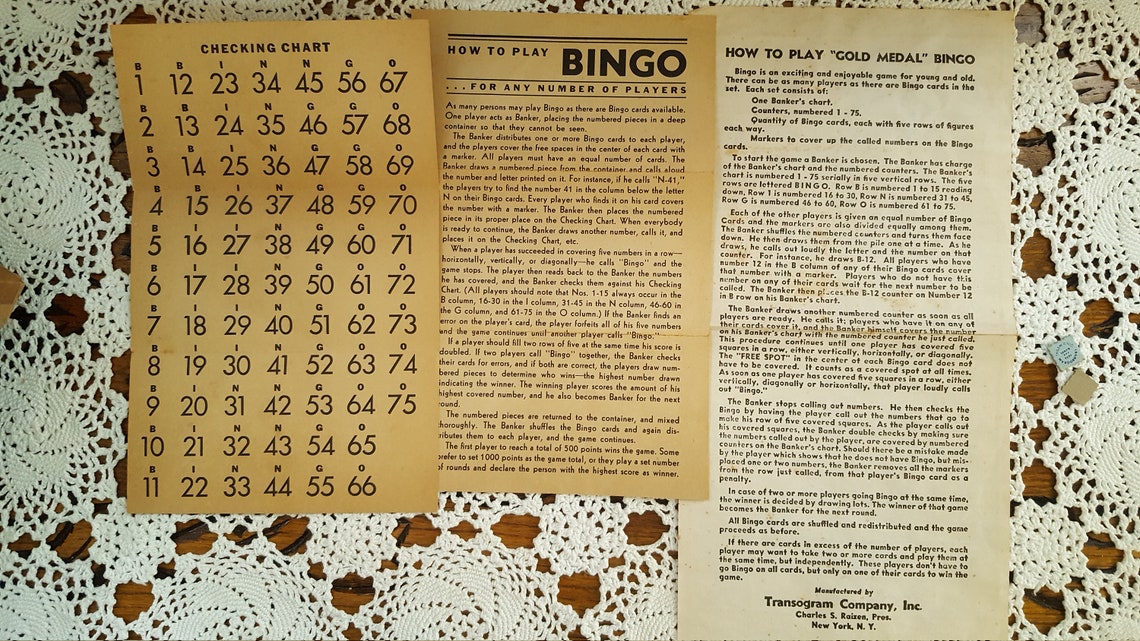 Transogram Gold Medal BINGO 1948 | Etsy
