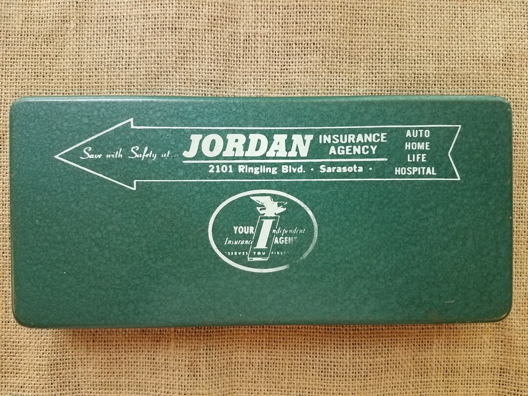 Jordan Insurance Agency Sarasota Florida Metal Document Box - Etsy