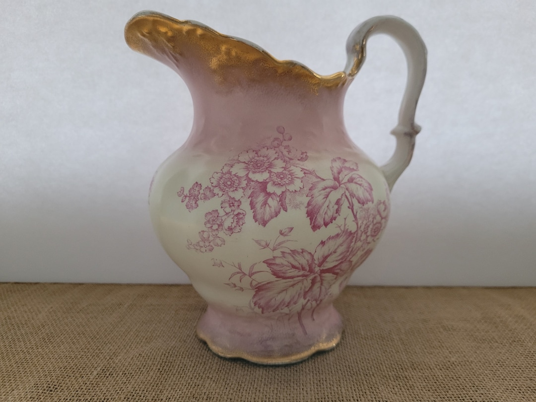 Knowles Taylor Knowles Pink Floral Pitcher - Etsy