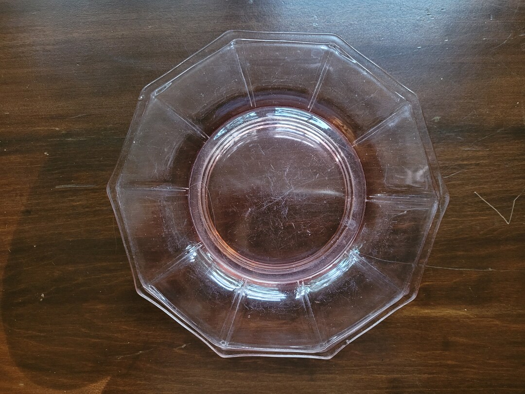 Three Cambridge Pink Decagon 7" Salad Plates - Etsy