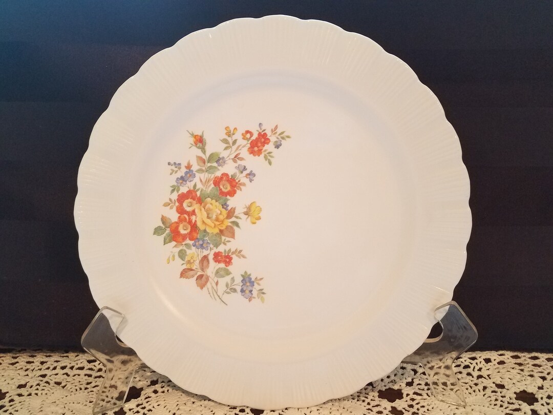 REDUCED Macbeth Evans Cremax flora Sandwich Plate 12 - Etsy