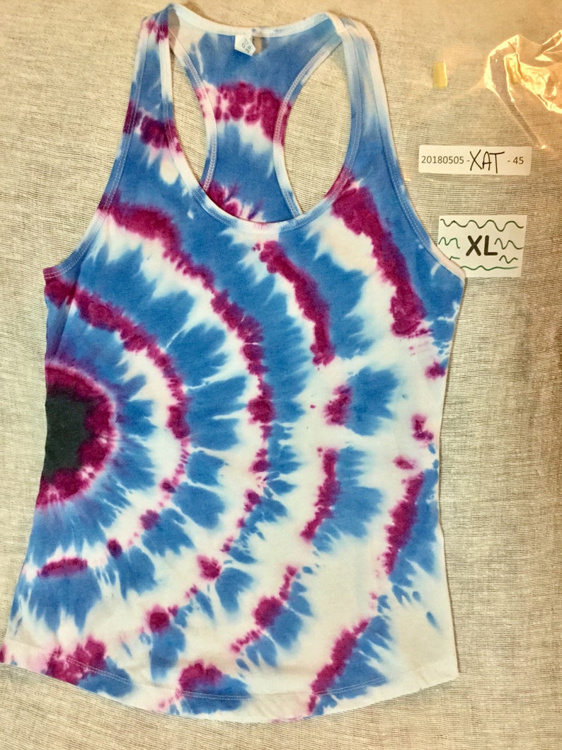 XL Ladies Racerback Tank Top Tie Dye Side Bullseye Black - Etsy