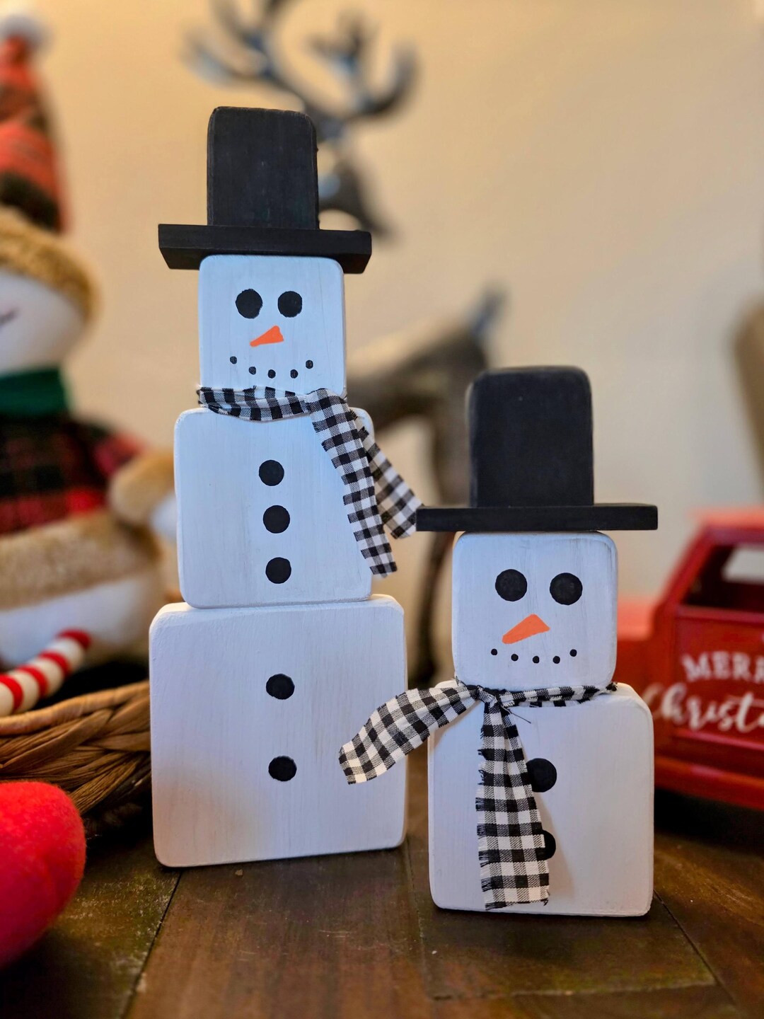 Christmas/winter/seasonal Decor Wood Snowmen Shelf Sitters - Etsy