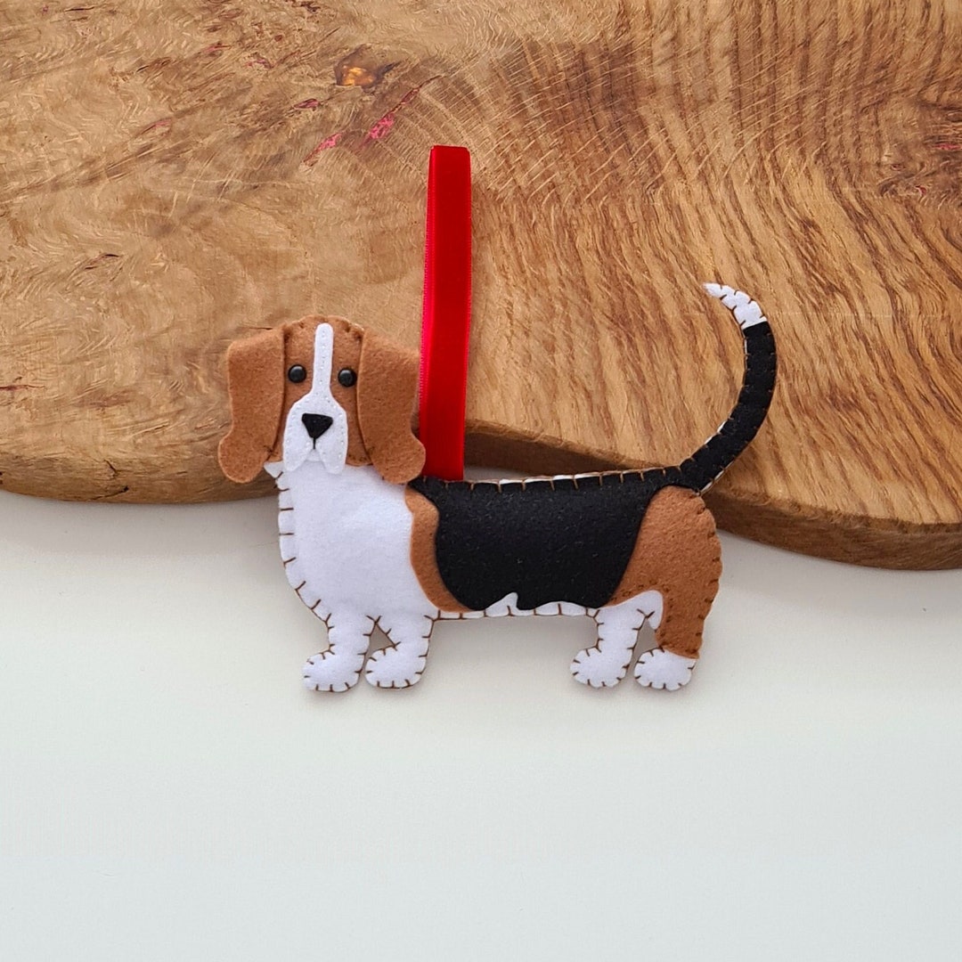 Custom Basset Hound Decoration | Personalised Felt Dog Ornament ...