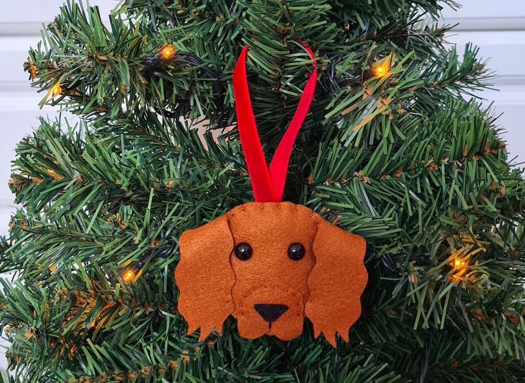 Custom Irish/red Setter Decoration | Personalised Felt Dog Christmas ...