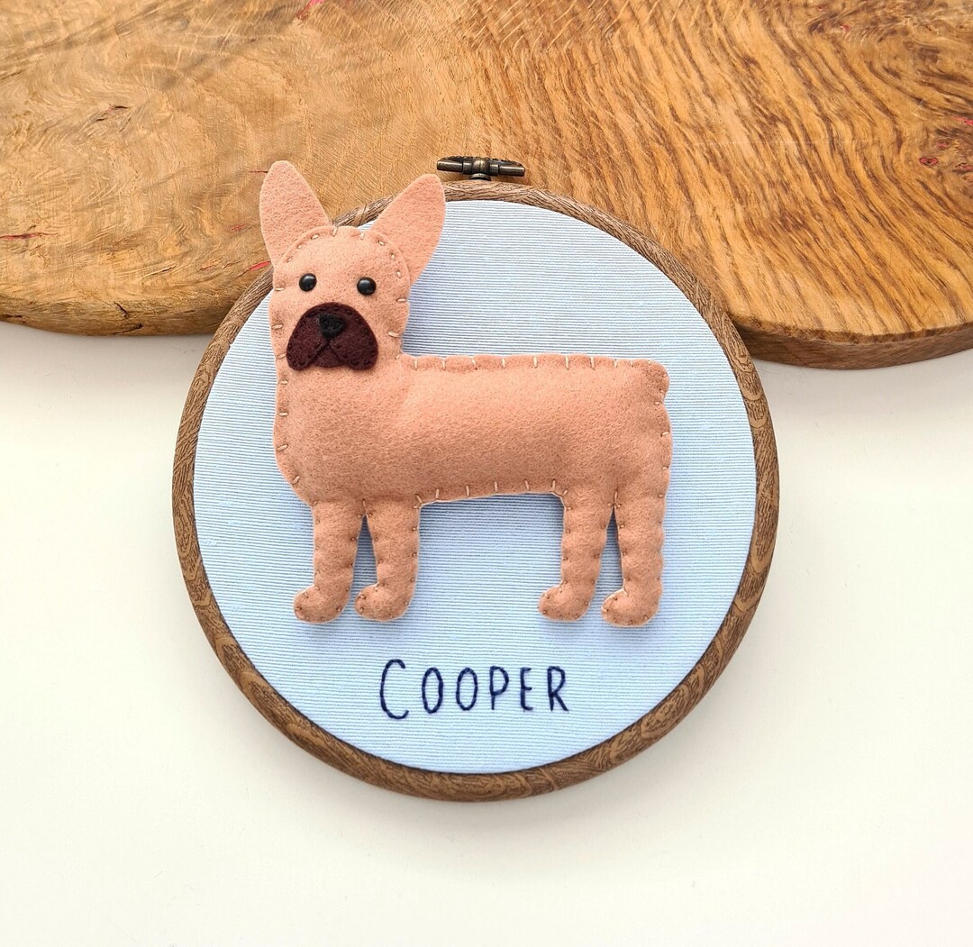 Custom French Bulldog/frenchie Hoop Decoration | Personalised Felt Dog ...