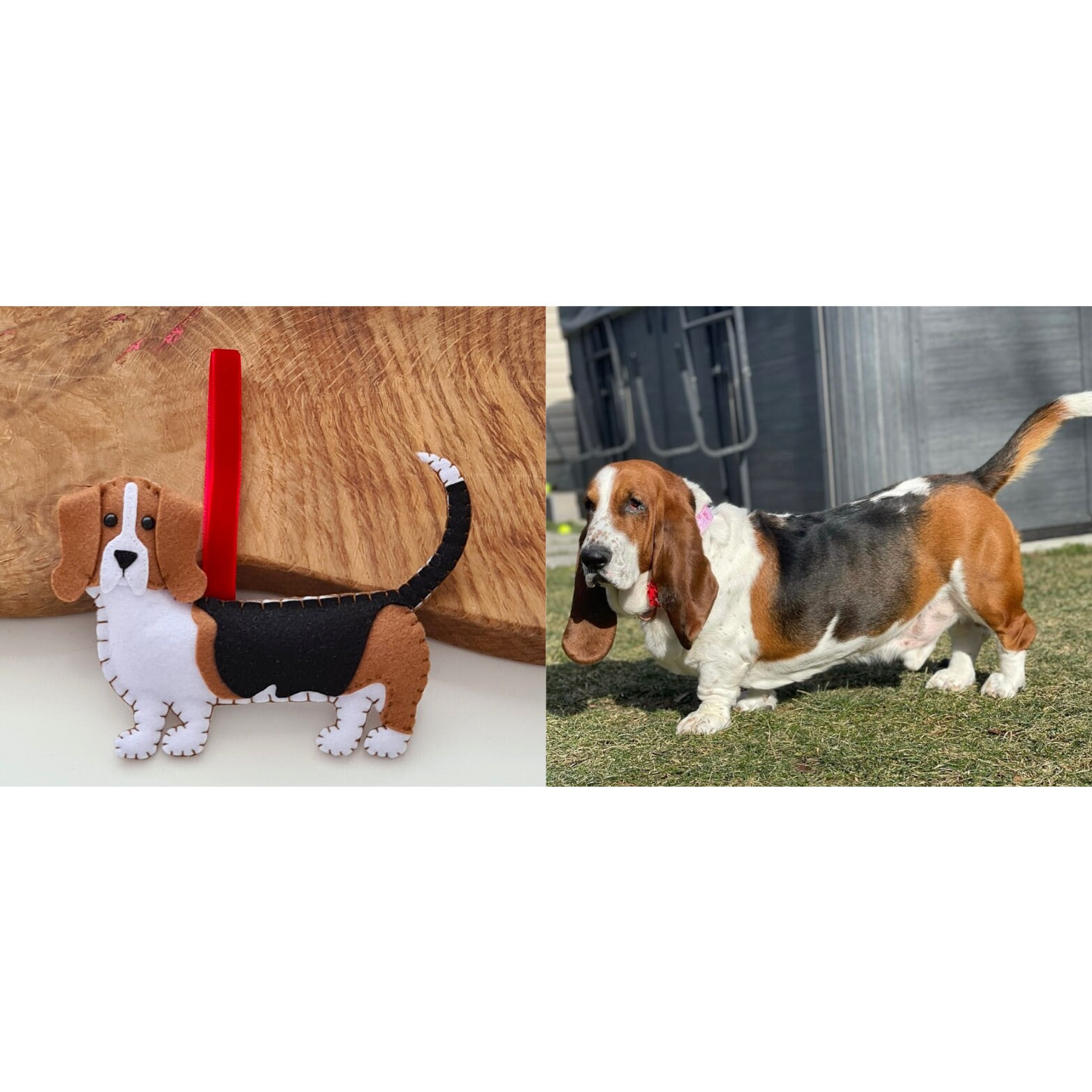Custom Basset Hound Decoration | Personalised Felt Dog Ornament ...