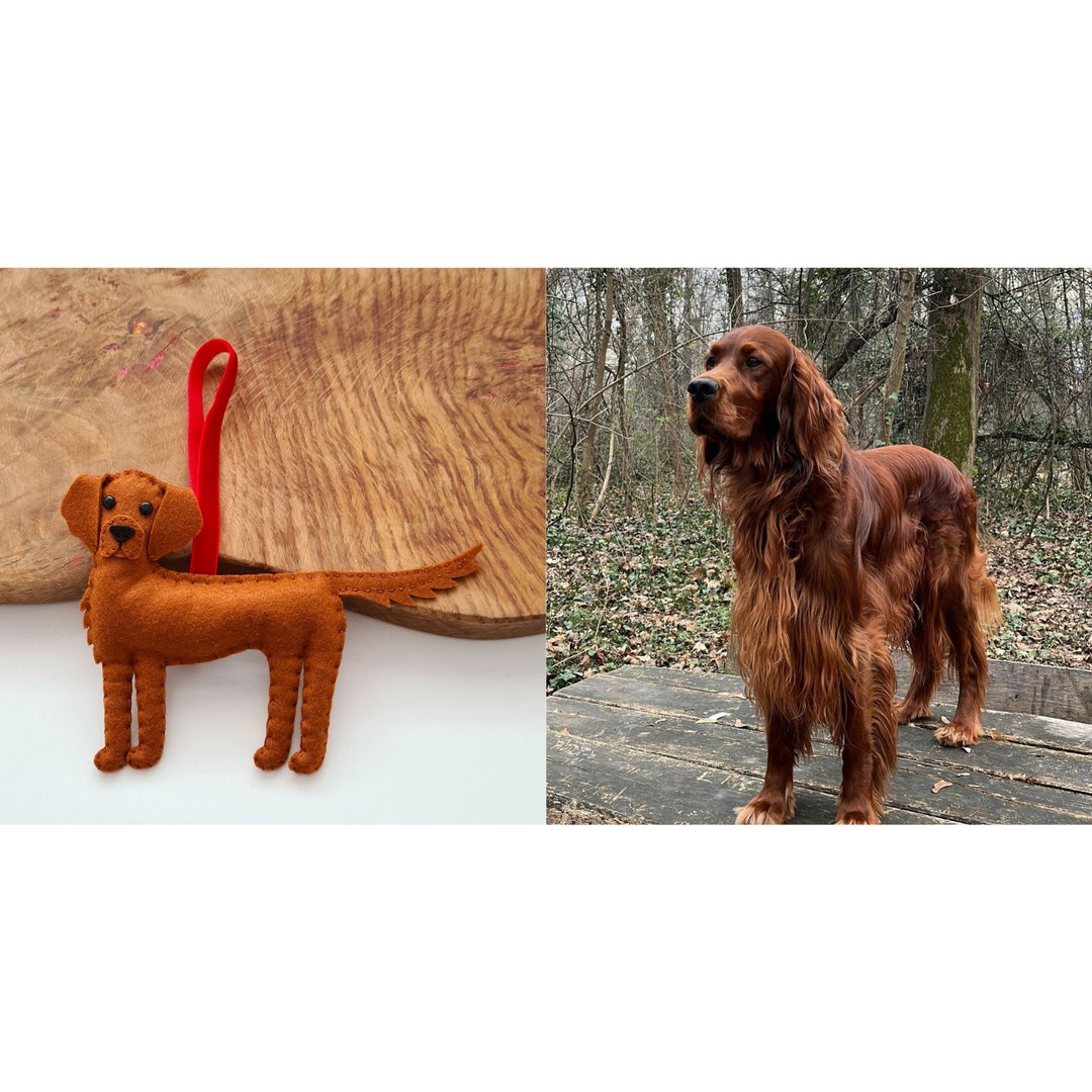 Custom Irish Setter Decoration | Personalised Felt Dog Ornament ...
