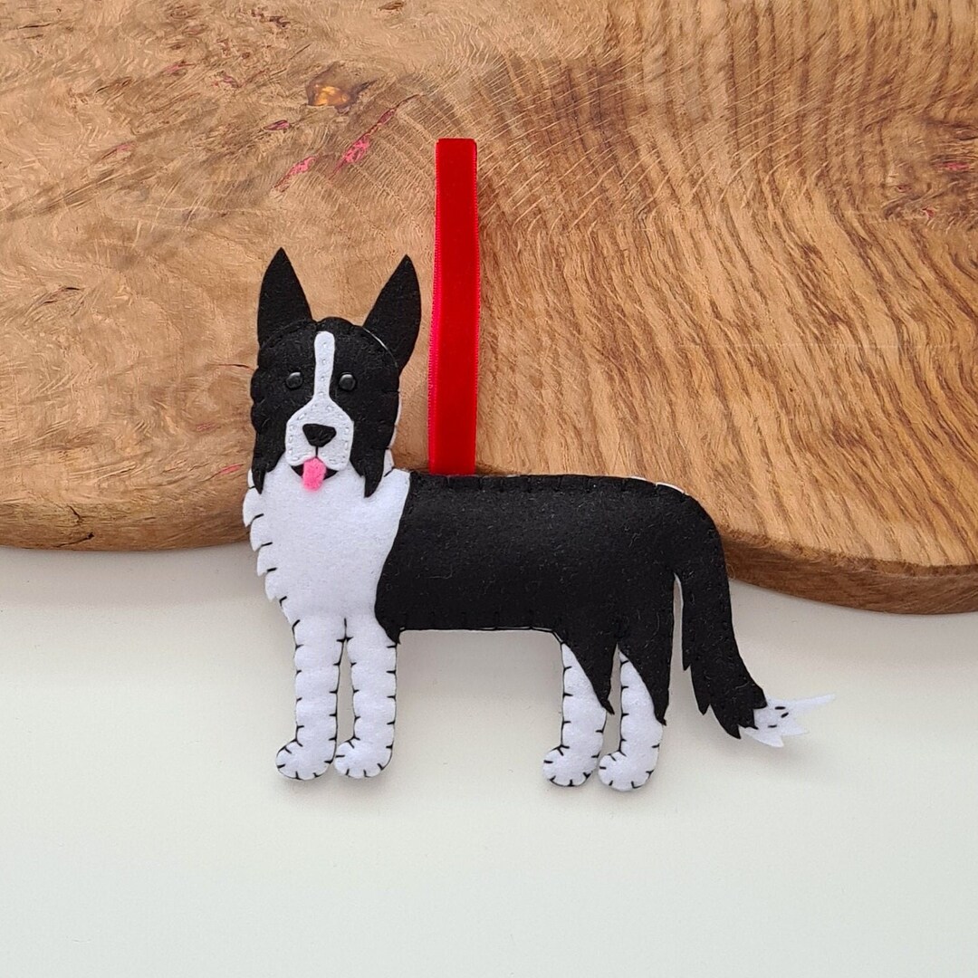 Custom Border Collie Decoration | Personalised Felt Dog Ornament ...
