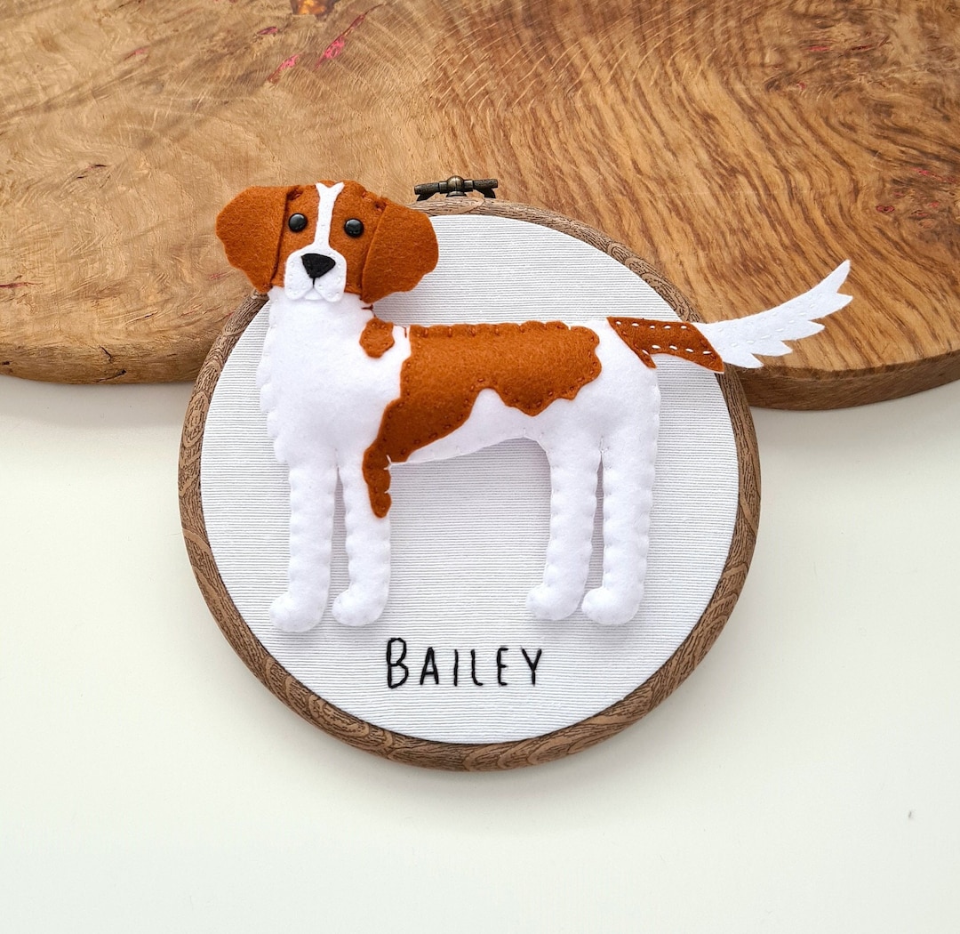 Custom Irish Red & White Setter Hoop Decoration | Personalised Felt Dog ...