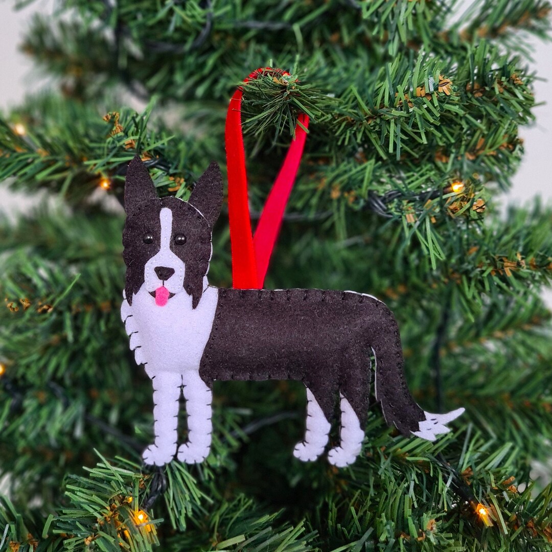 Custom Border Collie Christmas Decoration Personalised Felt Dog ...