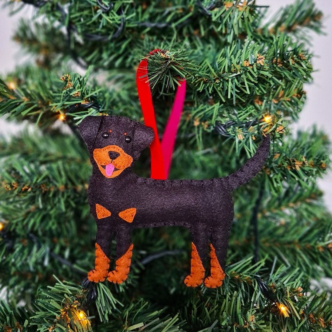 Custom Rottweiler/rottie Christmas Decoration | Personalised Felt Dog ...
