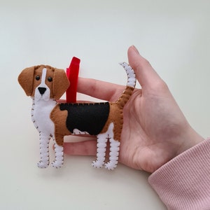 Custom Beagle Christmas Decoration | Personalised Felt Dog Ornament ...
