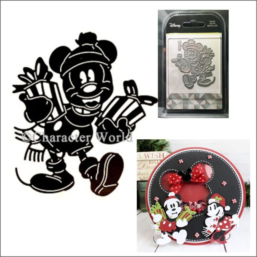 Disney Craft Cutting Dies - Vintage Christmas Mickey Die - Holiday Gift ...
